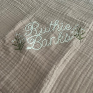 Personalized Embroidered Baby Receiving Blanket, Baby Blanket With Name ...