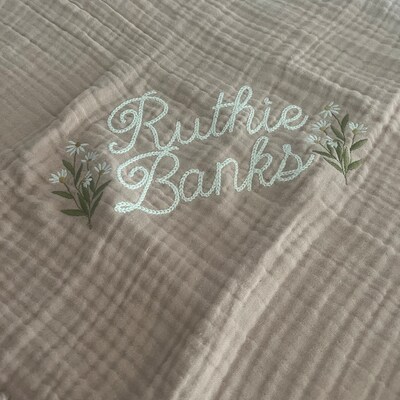 Personalized Embroidered Baby Receiving Blanket, Baby Blanket With Name ...