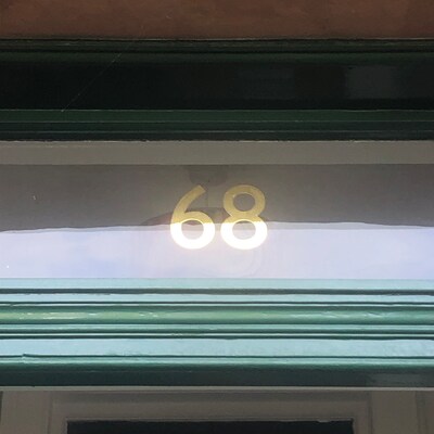 Chrome Gold Fanlight Transom House Door Number, Elegant Style House ...