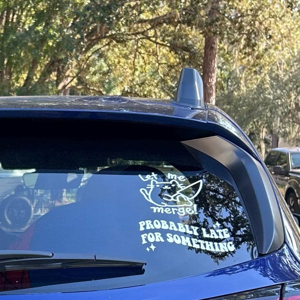 Cat Sticker for Car, Let Me Merge Sticker, Cat Lover Sticker, Cat ...