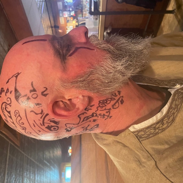Harald Vikings Temporary Tattoo for Cosplayers. Face and Neck Tattoos ...
