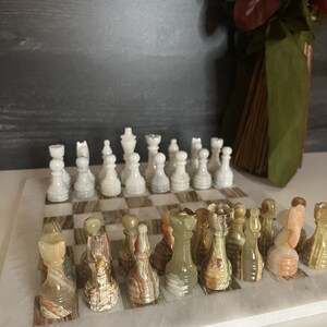 Oceanic Marble Chess Set With Storage Case Marble Chess - Etsy