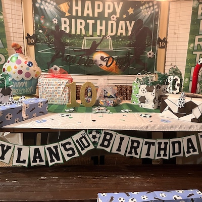 Soccer Birthday Banner Soccer Party Decorations Soccer Team Banner ...