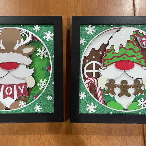 Gingerbread Gnome 3D Shadow Box/ Gingerbread House Christmas Layer SVG ...