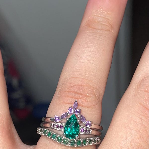 Alexandrite Heart Shape Engagement Ring 925 Sterling Silver White Gold ...