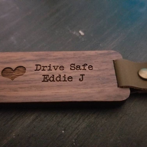 Engraved Wood Key Chain - Custom Keychain Gift for Home Car Office ...