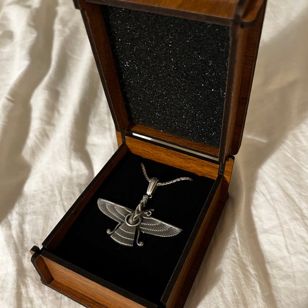 Faravahar Ahura Mazda Handmade Silver Necklace, Ancient Persia Silver ...
