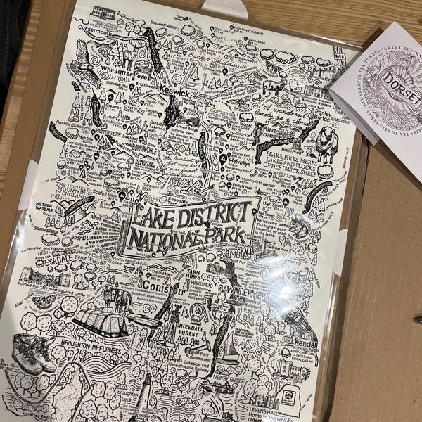 Cornwall Print A3 - Kernow Illustrated Map - Unframed or Framed ...