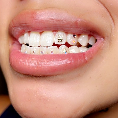 Solid 18k Gold & Rose Gold Tooth Charm Tooth Gem One Piece Gem Style ...