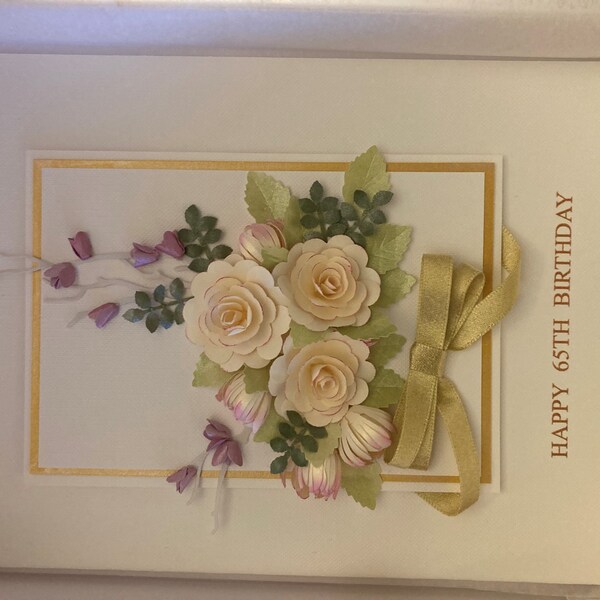 Fancy Handmade Birthday Card - Happy Birthday Card - Greeting Card ...