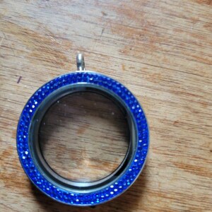 Horizontal Floating Locket With Crystals Memory Locket Glass Locket - Etsy