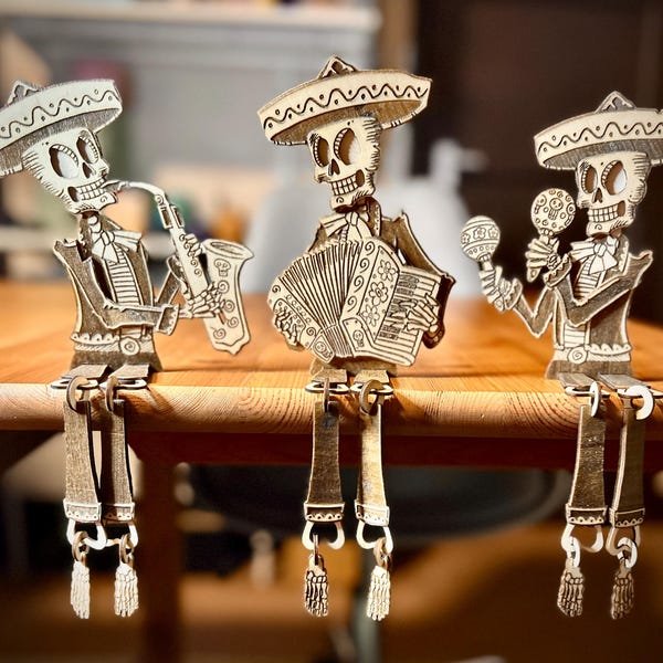Hillbilly Skeleton Band Figurines: Ideal Gift for Music Lovers ...