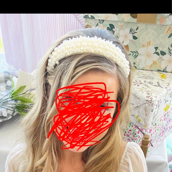 Wedding Headband Pearl Bridal Headpiece Pearl Bridal Shower Headband ...