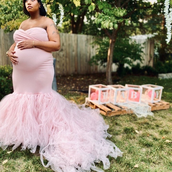 35colorsmaternity Tulle Mermaidfitted Strapless Sweetheart