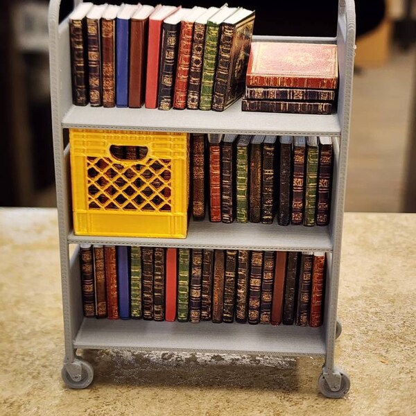 1/6 Scale 3 Shelf Mini Library Cart/ Mini Brands Books / Mini Books ...