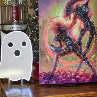 Alien Face Sign , Neon Like, Alien Night Light, Edge Lit LED, Alien Art ...