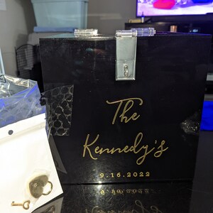 Personalized Name Card Box Wedding Acrylic Card Box With Lock - Etsy