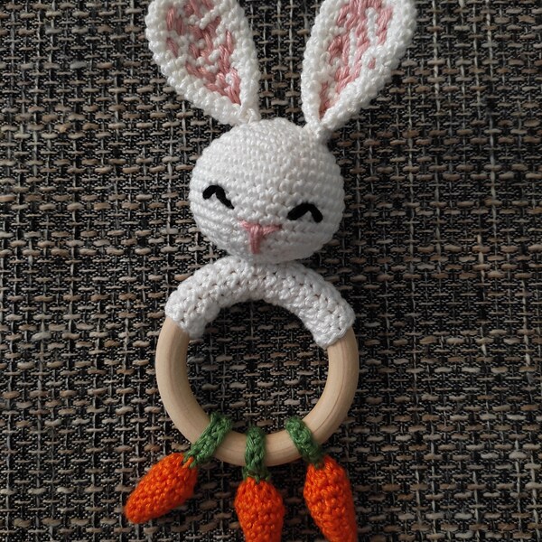 CROCHET PATTERN Rupert the Rabbit Crochet Amigurumi Bunny Rattle ...