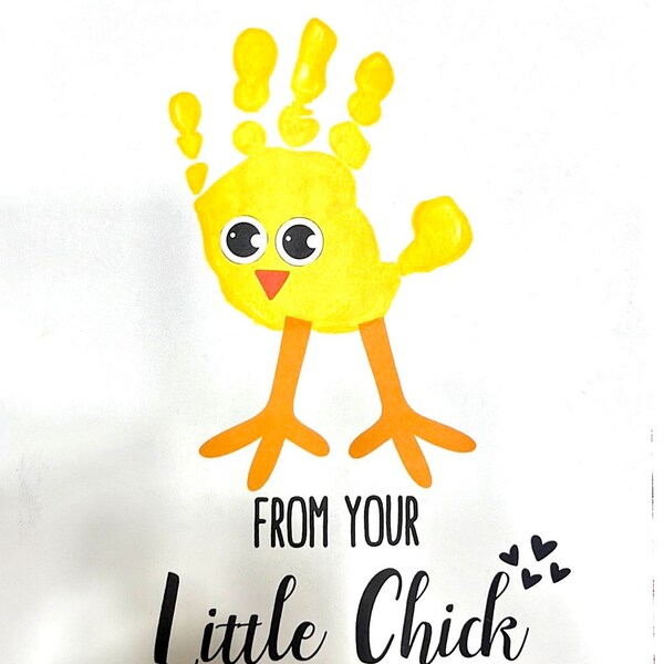 Easter Chicken Handprint Art, Toddler Handprint Keepsake, Easter ...