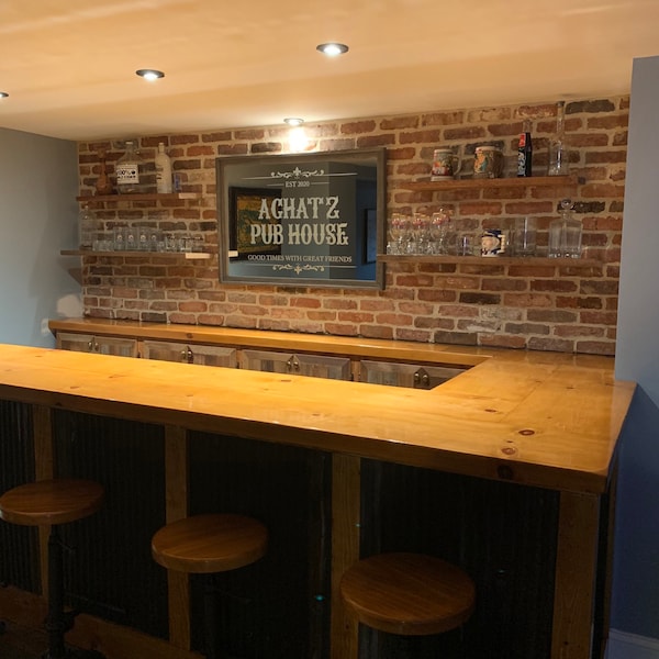 Custom Bar Mirror|large Mirror|personalized Bar Mirror|farmhouse Decor ...