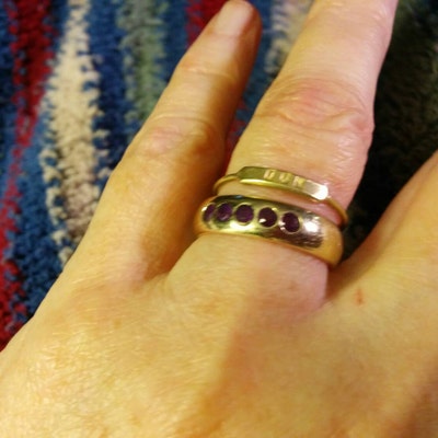 Stackable Name Ring Initial Ring Silver Id Ring Gold Stacking Ring ...