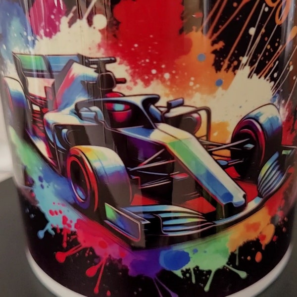 Colorful Neon Racing Car Mug Wrap, 11oz and 15oz Mug Template, Mug ...