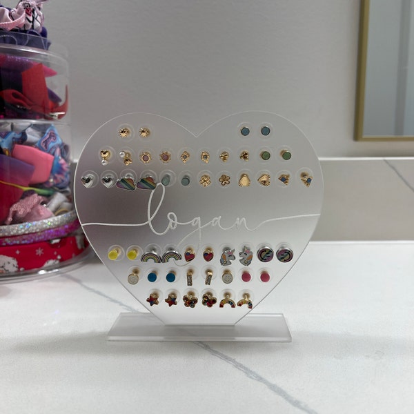 Earring Holder for Girl, Earring Stand, Personalized Kids Gift, Frosted ...