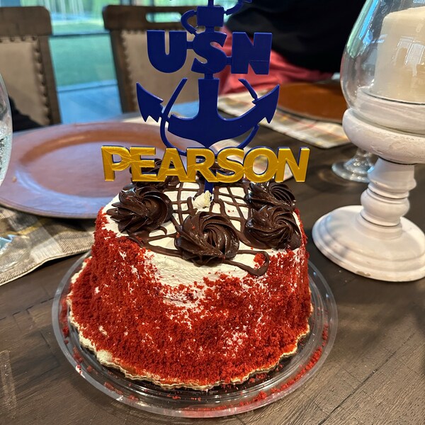 Navy Insignia Personalized US Military Cake Topper - Etsy