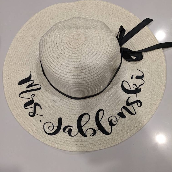 Personalize Bridesmaid Gift Beach Sun Hat Boho Bachelorette Party ...