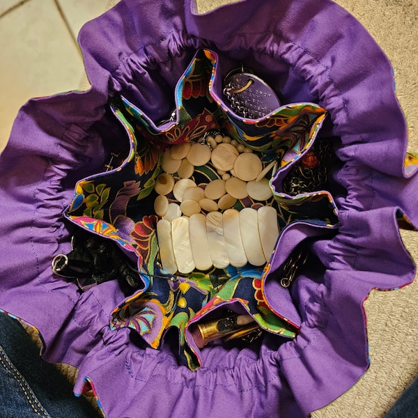 Travel Jewelry Pouch With Drawstring and Pockets - Etsy