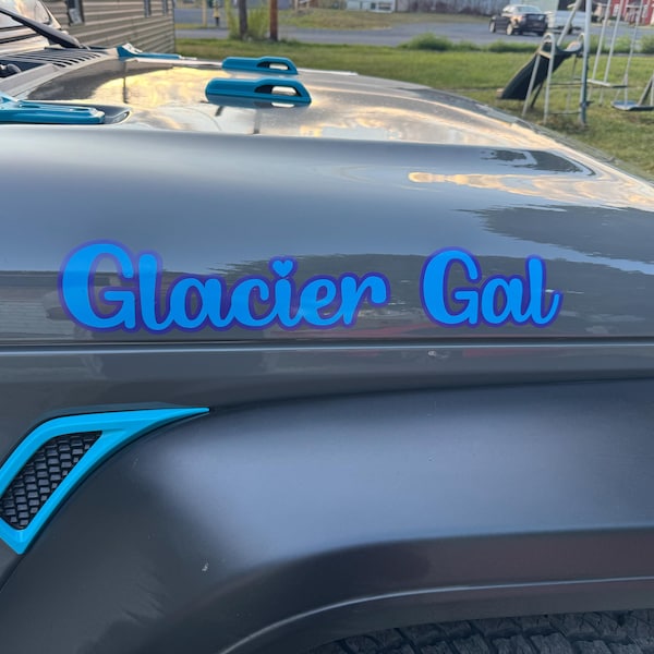Custom Two-color Hood Vinyl Decals - 20"x3.5" Personalized Text (set of ...