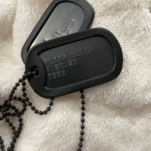 Personalised Special Forces Black US Military Dog Tag Set, Anodised ...