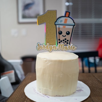 Boba Cake Topper,boba Tea,milk Tea,pearl Tea,bubble Tea,3d Cake Topper ...