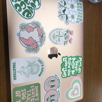 Green Sticker Pack Laptop Hydroflask Water Bottle Decals Danish Pastel ...