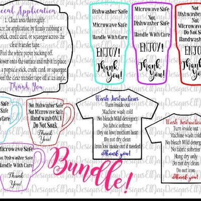 Care Card Svg Bundle, Care Card Bundle, Decal Application Svg, Decal ...