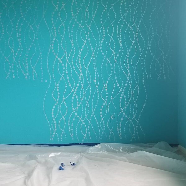 Pearls Wall Stencil - LARGE WALL STENCILS Instead of Wallpaper - Easy ...