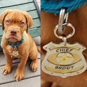 K9 Officer Police Badge Dog Tag-custom Engraved Dog Collar - Etsy
