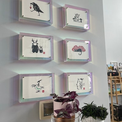 Crow and Pizza Block Print-linocut - Etsy