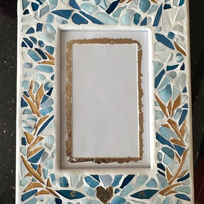 Chuppah Glass Shards Mosaic Picture Frame Jewish Wedding Glass Picture ...