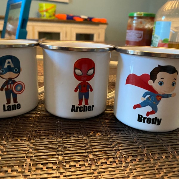 Kid Mug, Superhero Kid Cup, Superhero Mug, Toddler Gift, Party Favors ...