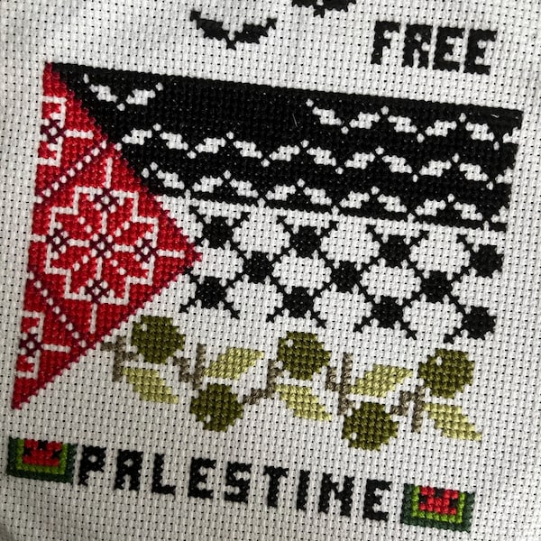 Cross-stitch Pattern: Palestinian Flag for Gaza | Tatreez Pattern PDF ...