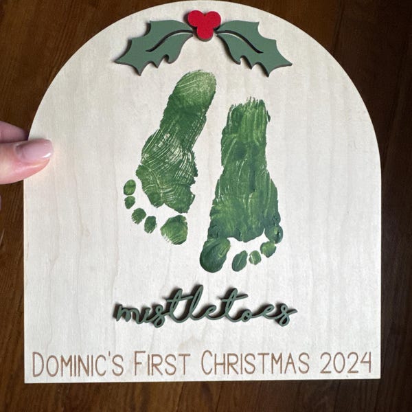 Mistletoes Baby Footprint Mistletoe Craft Baby's First Christmas Craft ...