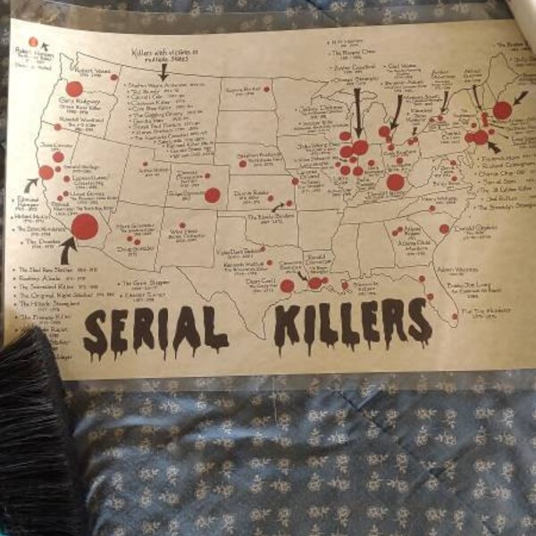 American Serial Killers Map - Etsy