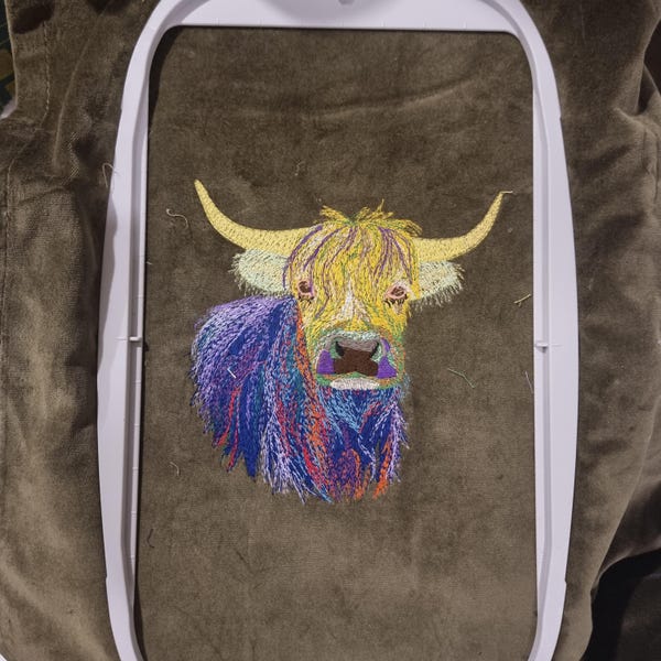 Baby Highland Cow Embroidery File, Farm Animals Embroidery File, Cute ...
