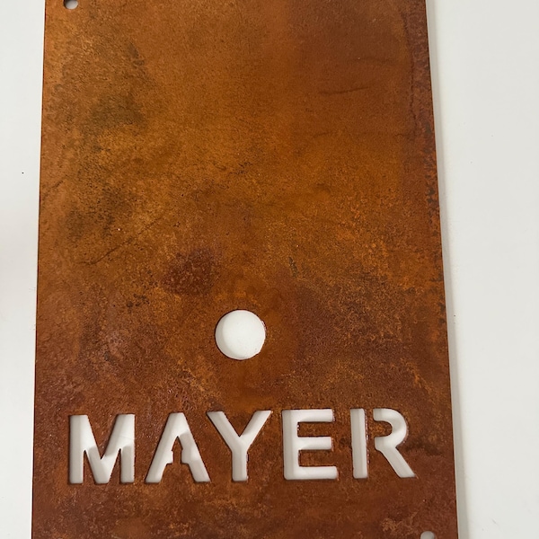Custom Corten Steel Signs - Rusted Steel Signboard - Corten Address ...