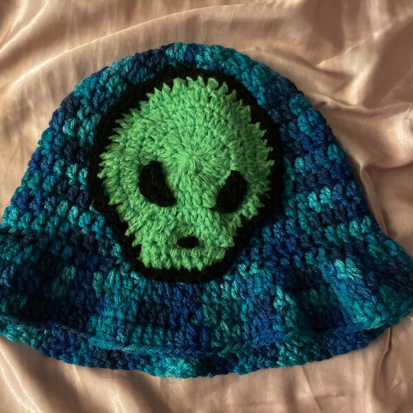 Blue Crazy Crochet Face Ski Mask Balaclava Hat Funky Vibe Abstract ...