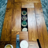 Rustic Chunky Rail-way Sleeper Pine Coffee Table With Stacked Legs ...