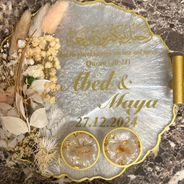 Custom Resin Ring Tray: Nikkah, Wedding, Engagement Gift - Etsy