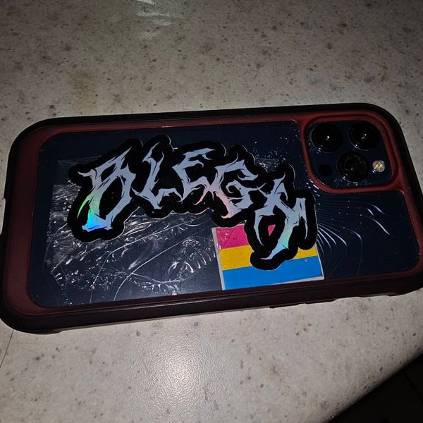 Blegh Holographic Vinyl Sticker - Etsy