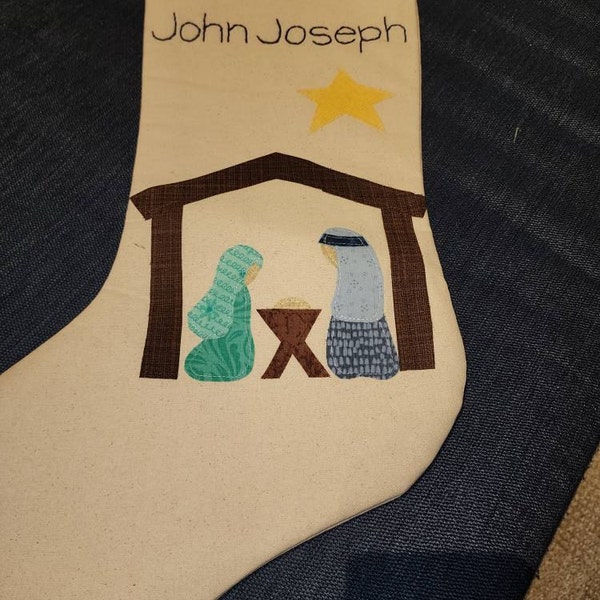 Personalized Christmas Stocking | NATIVITY Scene Stockings | Large ...